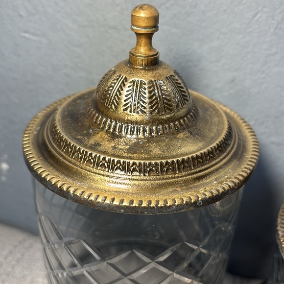 Accents | Vintage Crystal And Bronze Jars Vanity Container 19thcentury ...